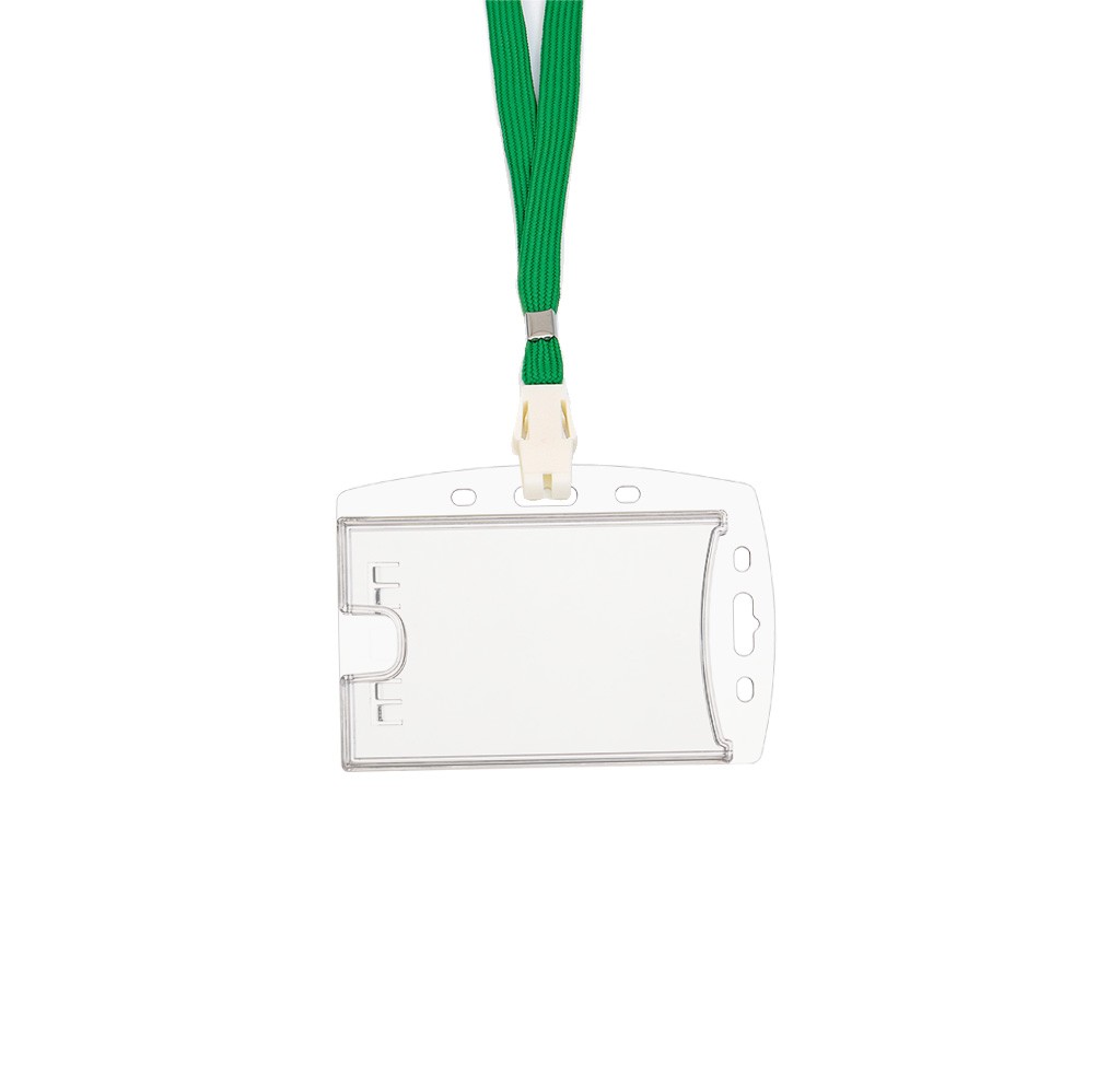 5 DUAL Kartenhalter inkl. CLIP - PS Hartplastik | grün | 24108-5gn